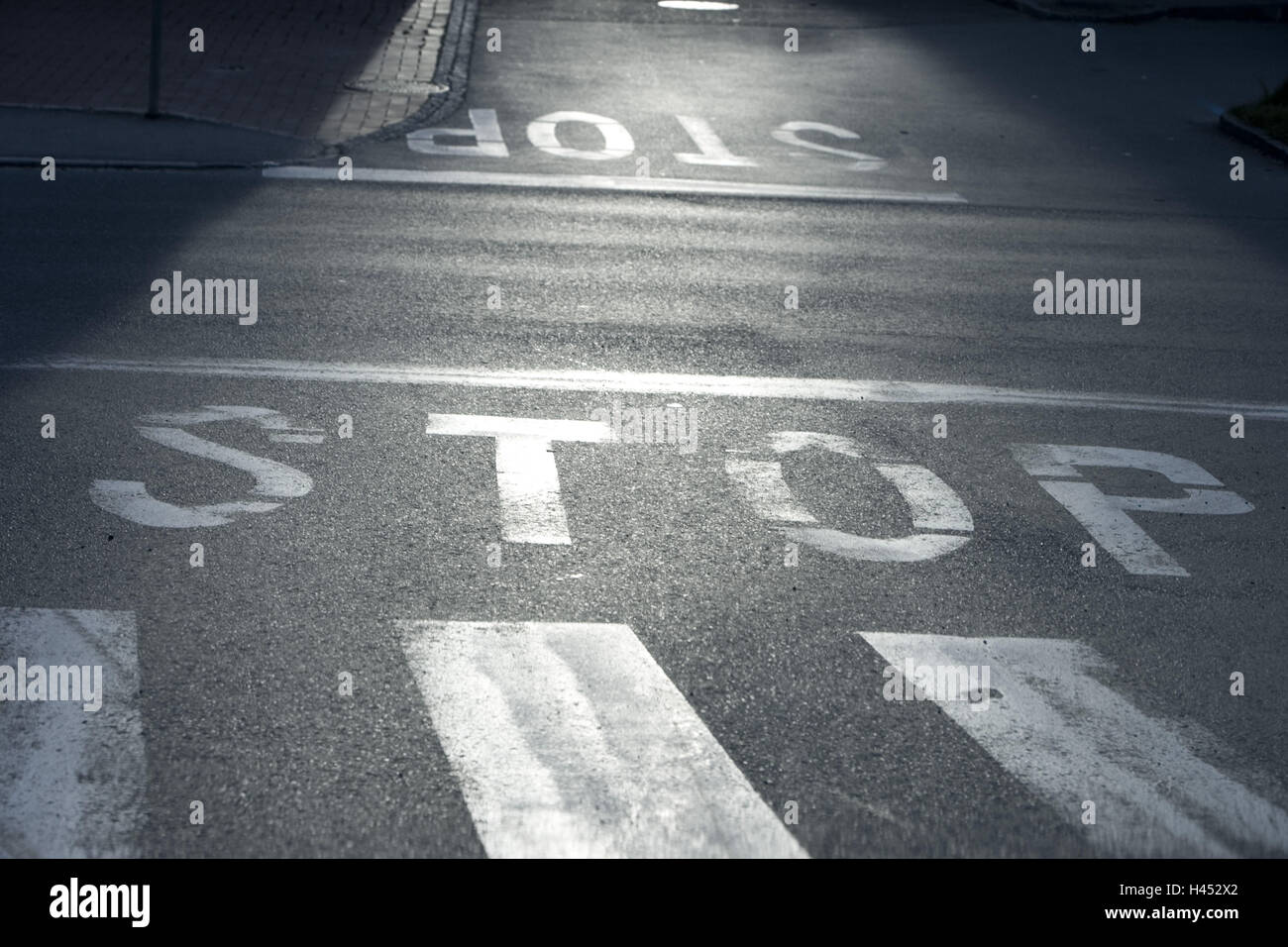 Street, selection, stop line, stop Stock Photo - Alamy