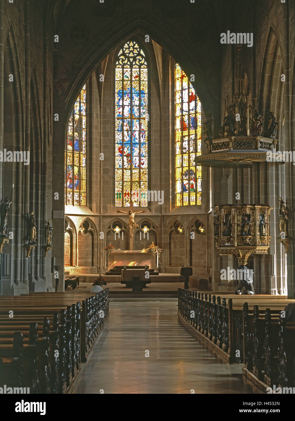 Germany, Baden-Wurttemberg, Rottweil, holy cross cathedral, chancel ...