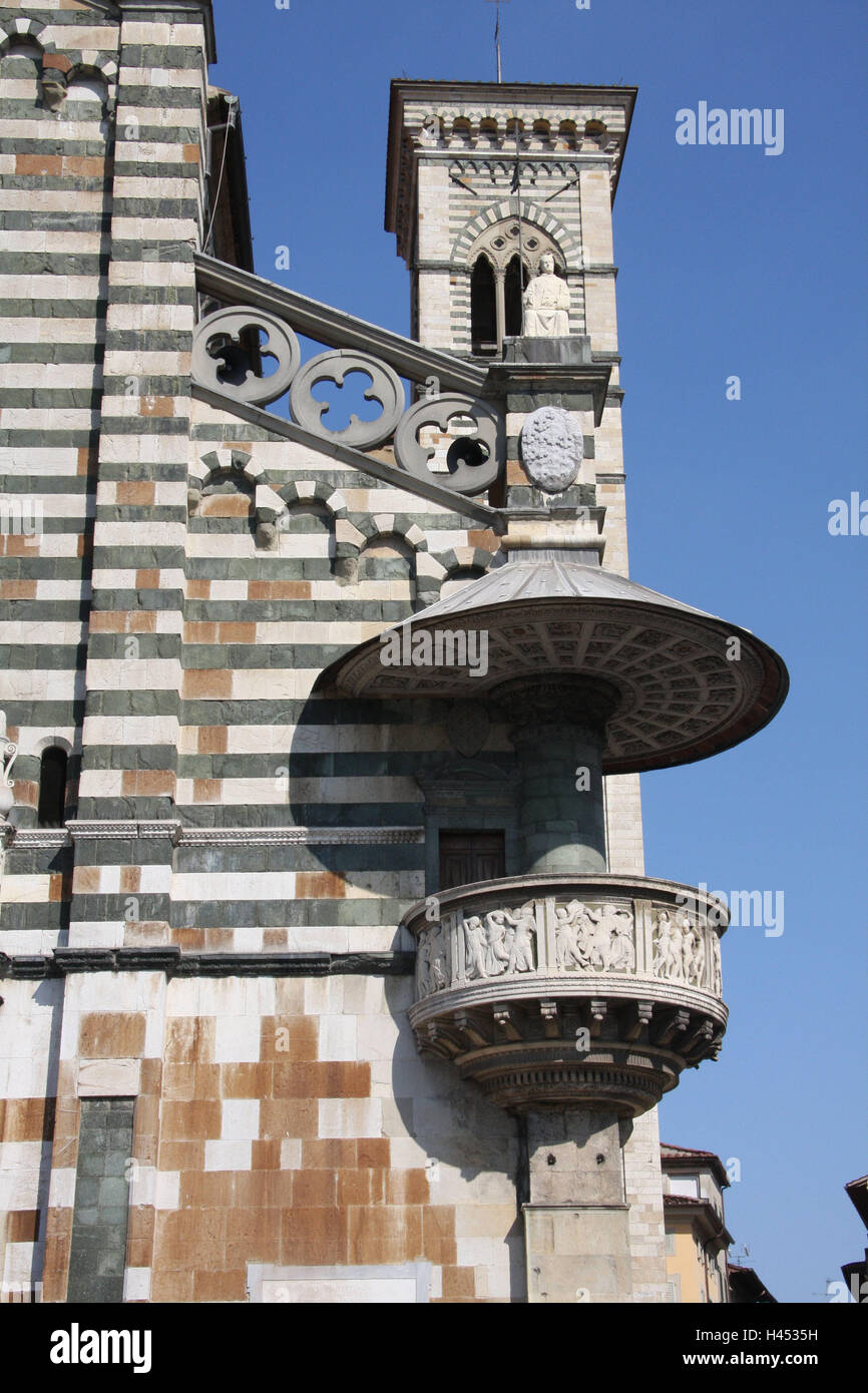 Italy, Tuscany, Prato, Piazza del Duomo, cathedral San Stefano, outside ...