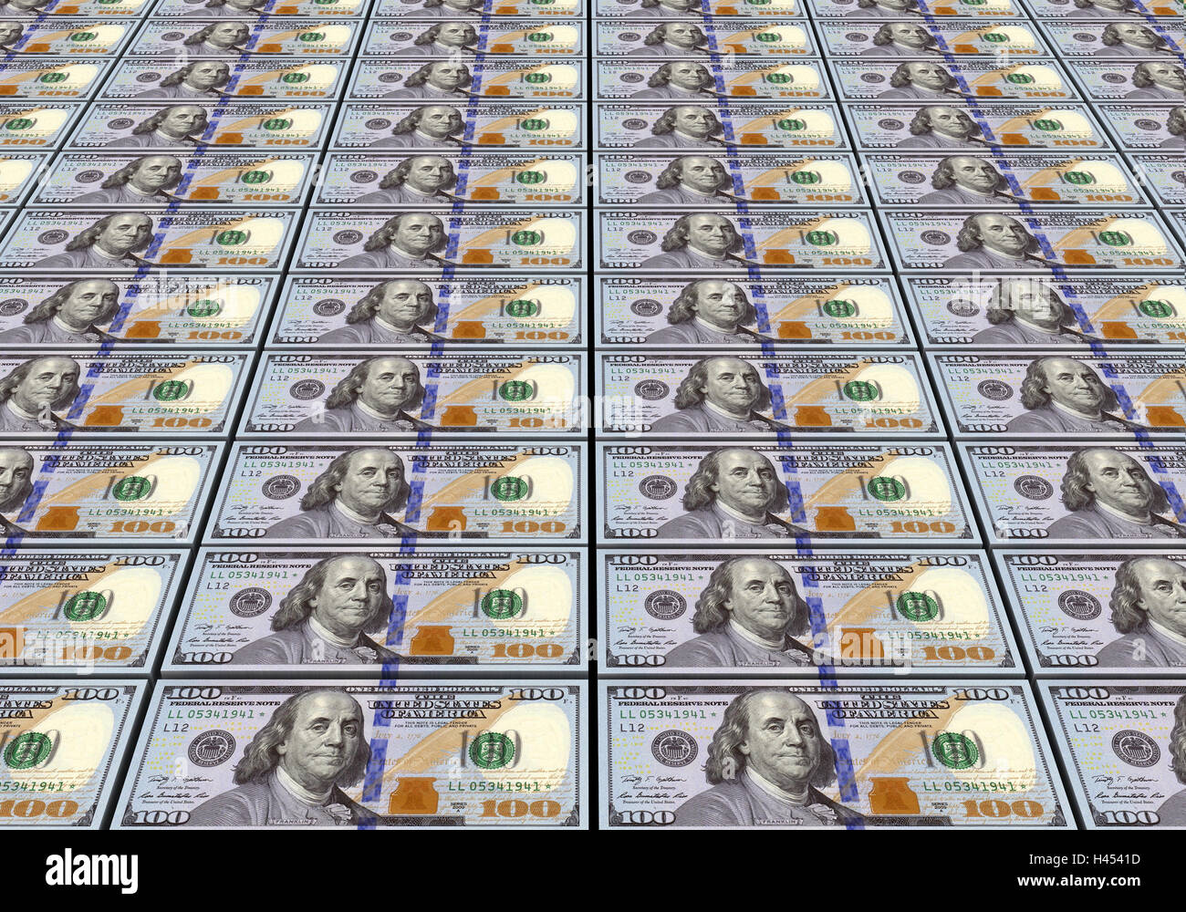 3D Stacks of Hundred US Dollars Stock Photo - Alamy
