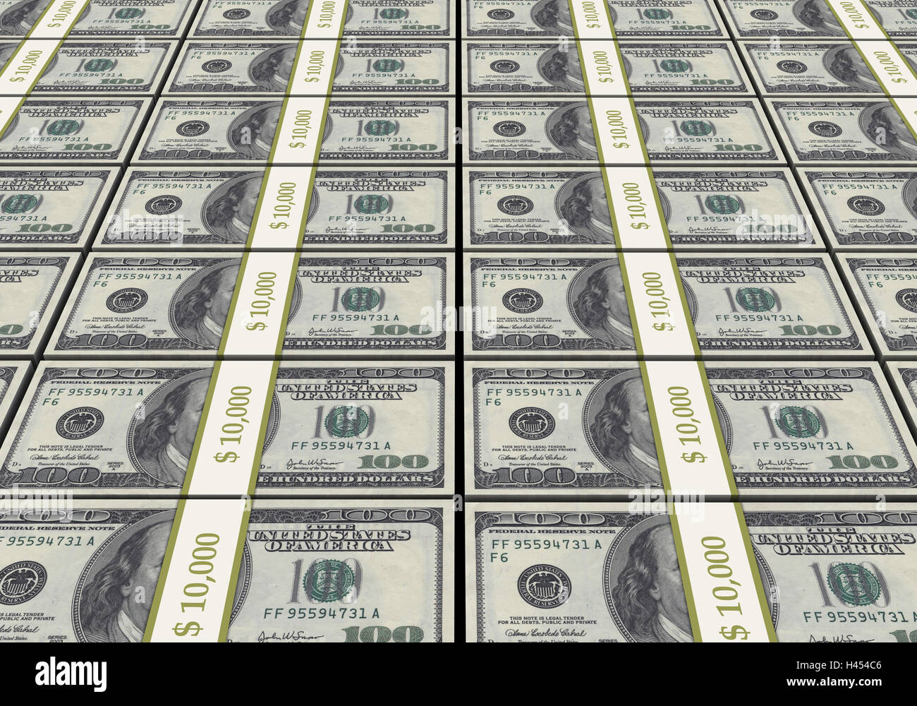 3D Stacks of Hundred US Dollars Stock Photo - Alamy