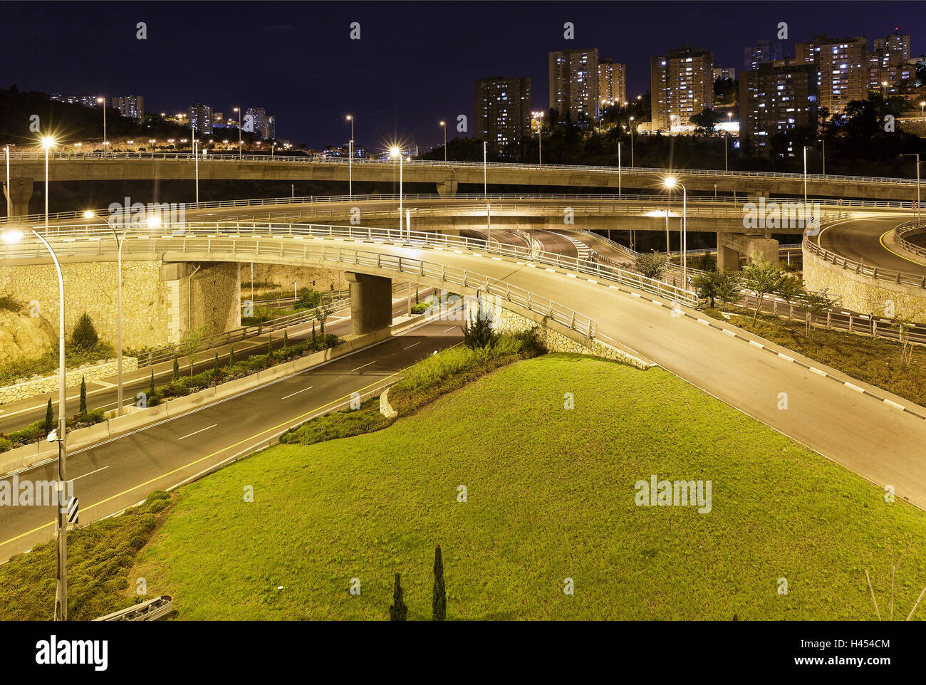 Beautiful road bridges night in hi-res stock photography and images - Alamy