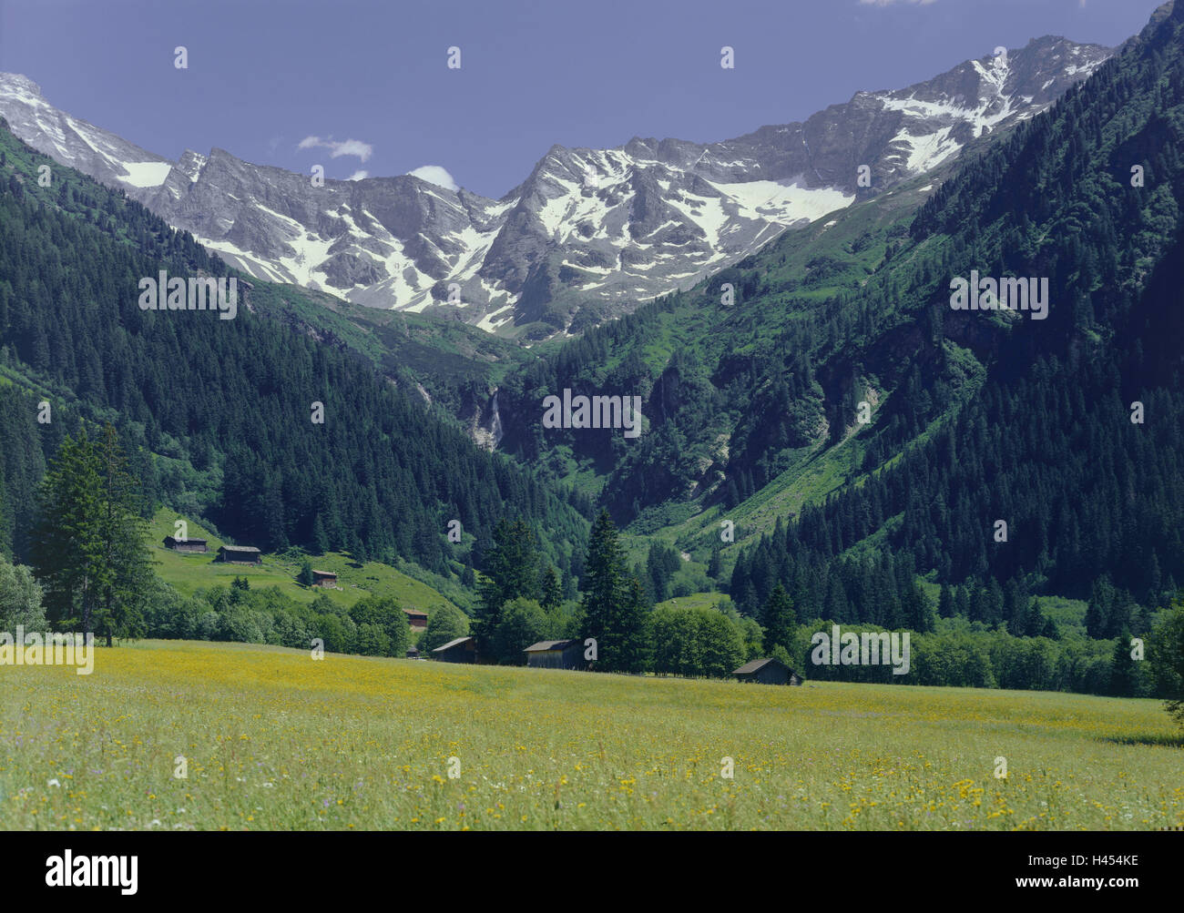 Austria, Tyrol, Valser valley, mountain landscape, Zillertaler alps ...