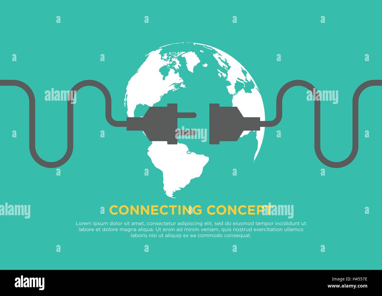 Connection concept flat design, global connecting, vector illustration ...