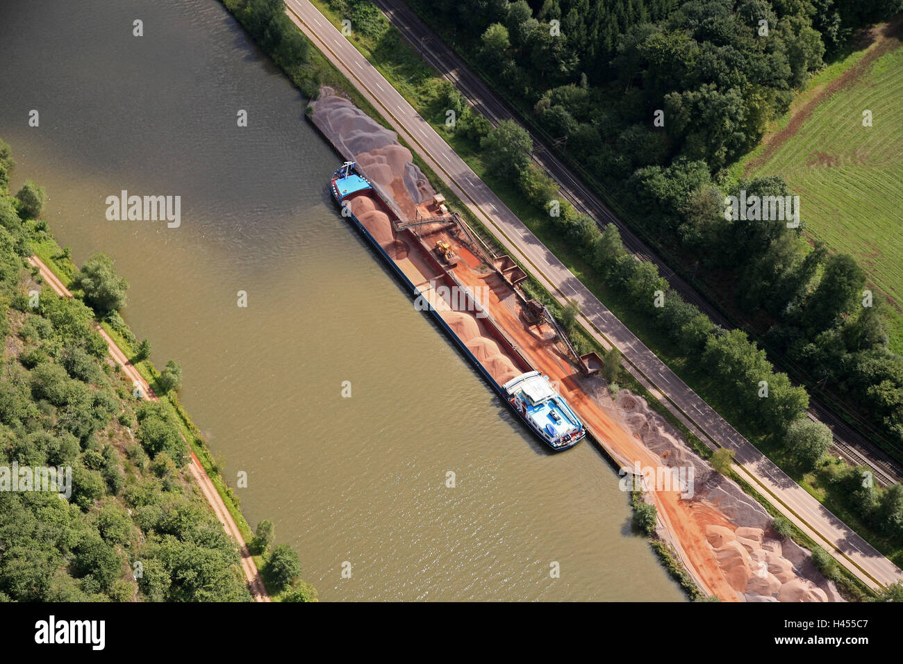 Germany, Rhineland-Palatinate, the Saar, harbour, Taben-Rodt, aerial ...
