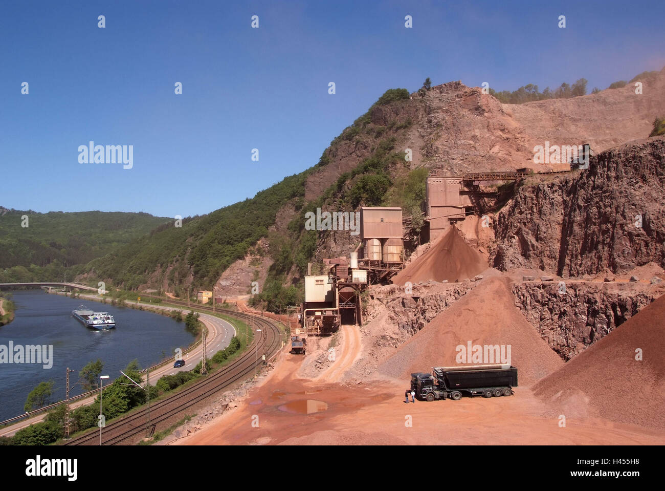Germany, Rhineland-Palatinate, Taben-Rodt, quarry, the Saar Stock Photo ...