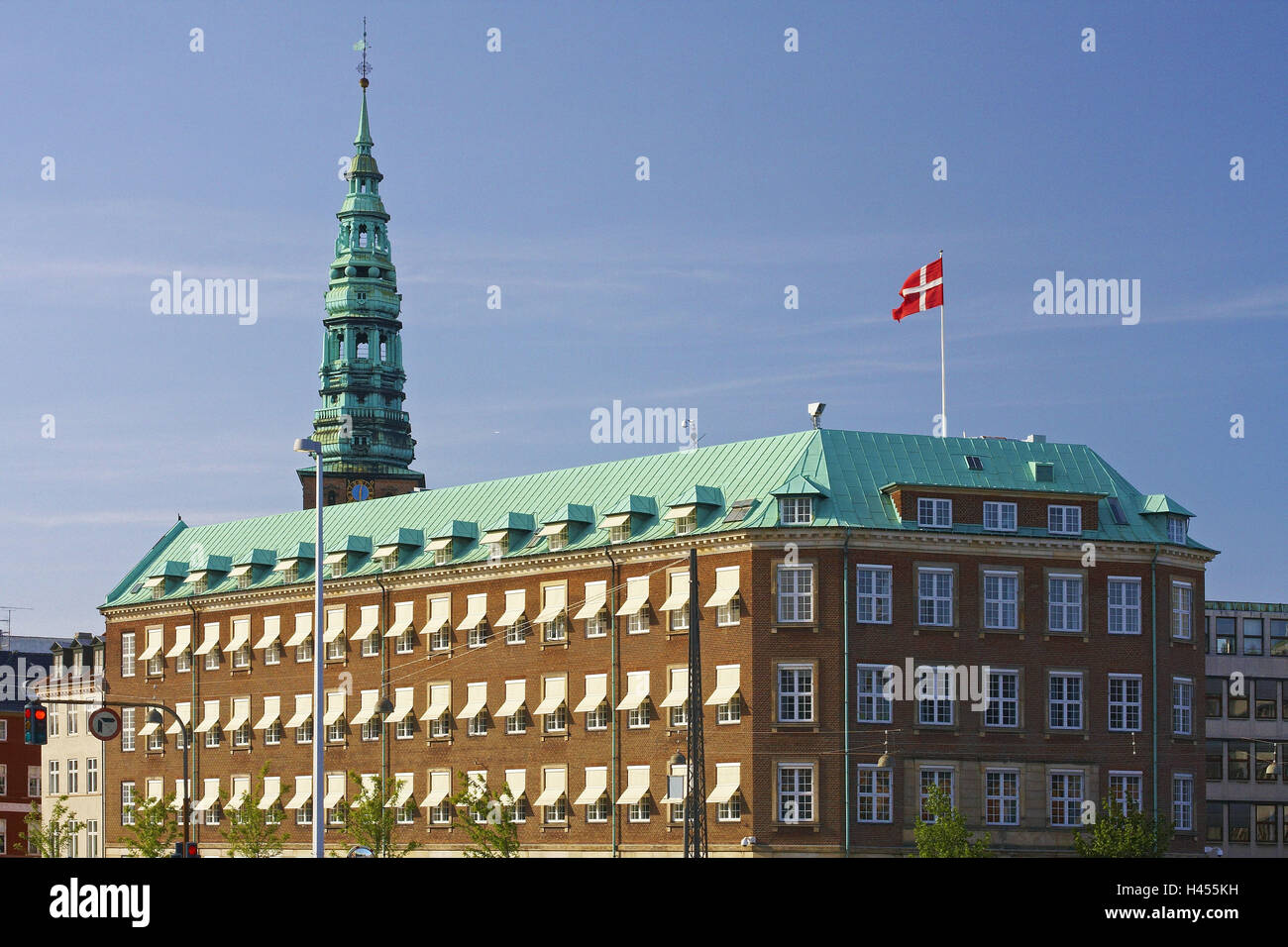 Denmark, Copenhagen, city centre, parliament building, tower, Nikolas's ...