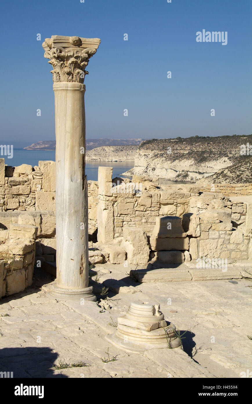 Cyprus, Greek part, Kourion, excavation site, pillar, walls Stock Photo ...
