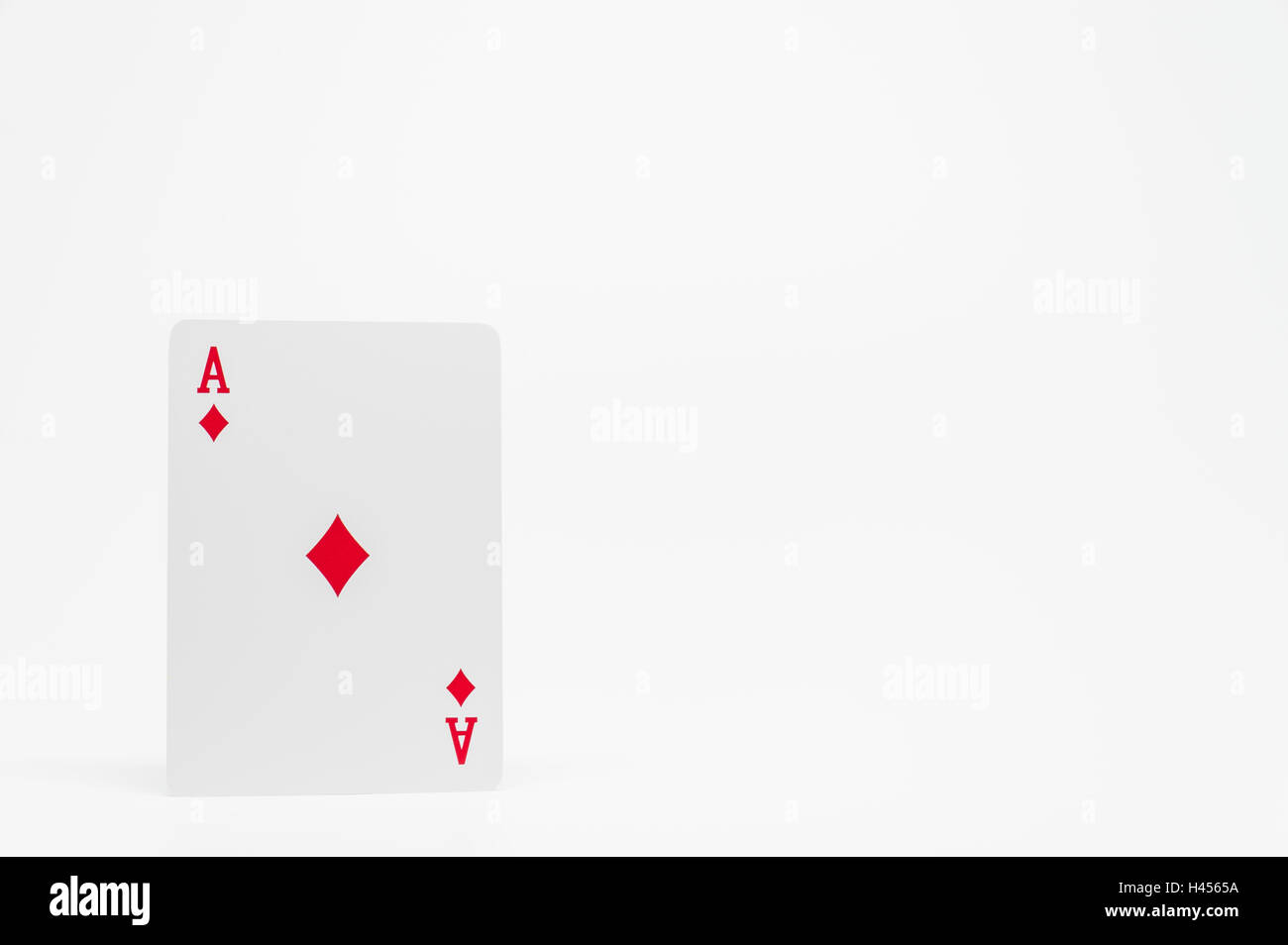 Red diamond Ace card on white background and selective focus Stock ...