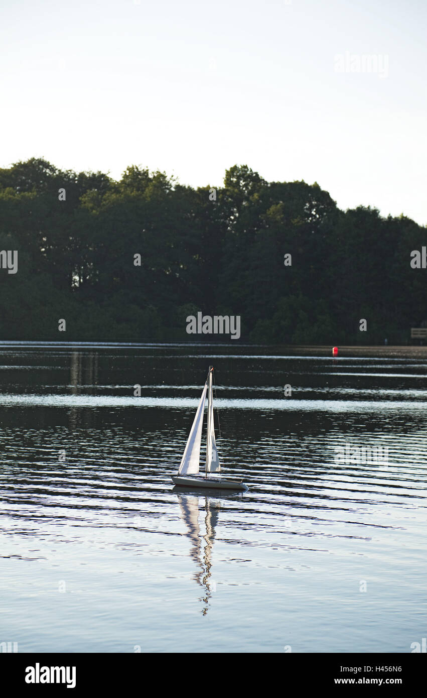 Model boat, lake Stock Photo - Alamy
