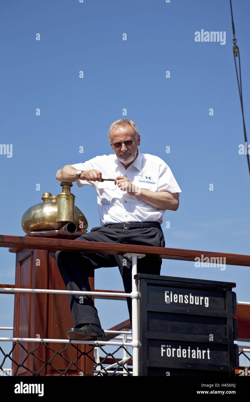Ship, captain, rail Stock Photo - Alamy