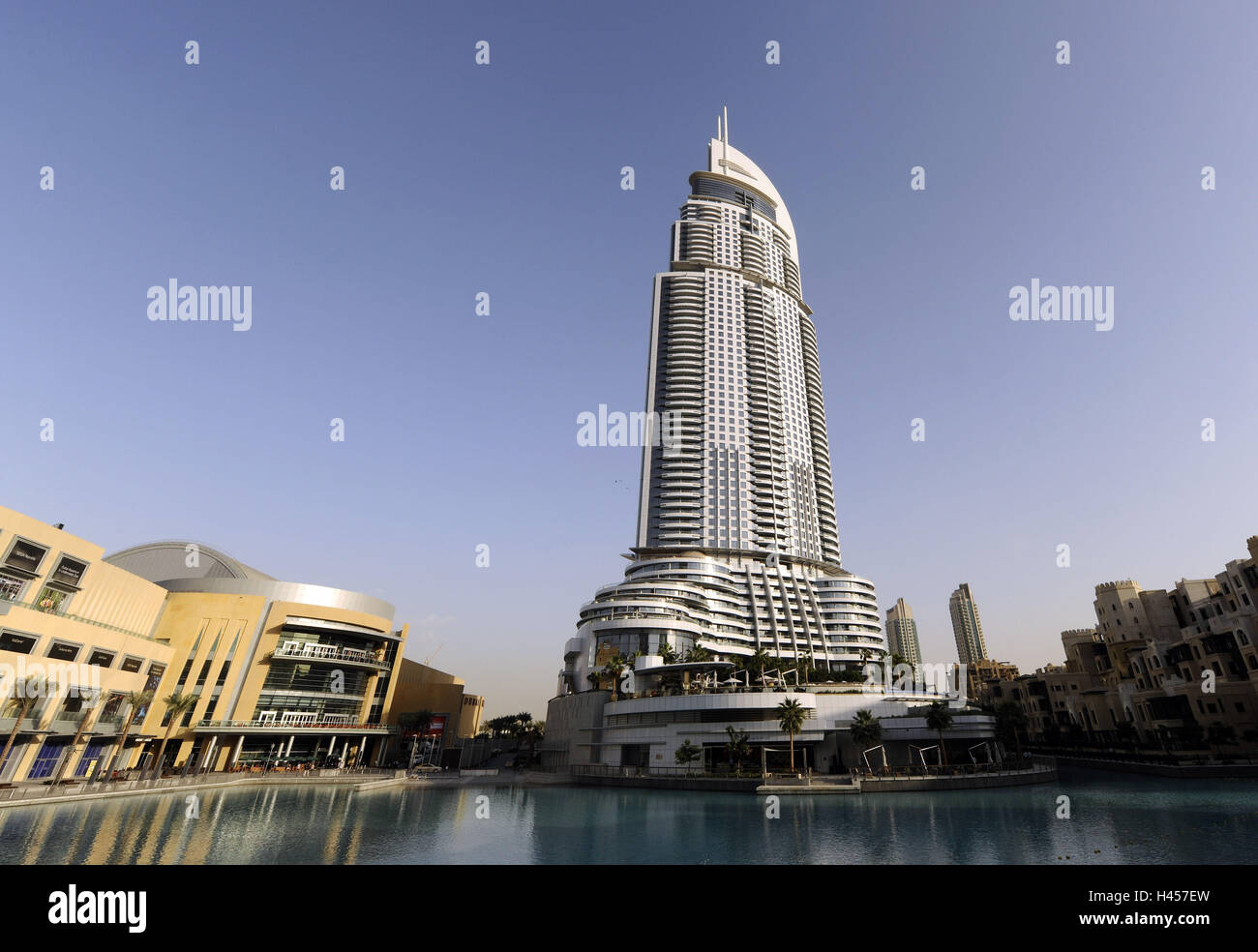Burj Dubai, hotel building, The Address, water, Dubai, United Arab ...