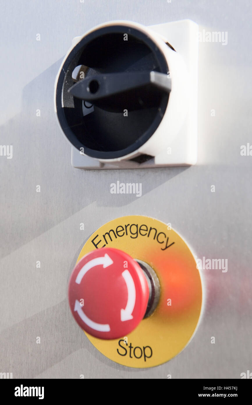 Emergency stop switch for machines Stock Photo - Alamy