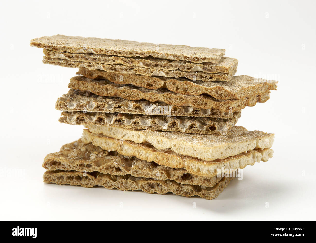 Crispbread, stack, different sorts Stock Photo - Alamy
