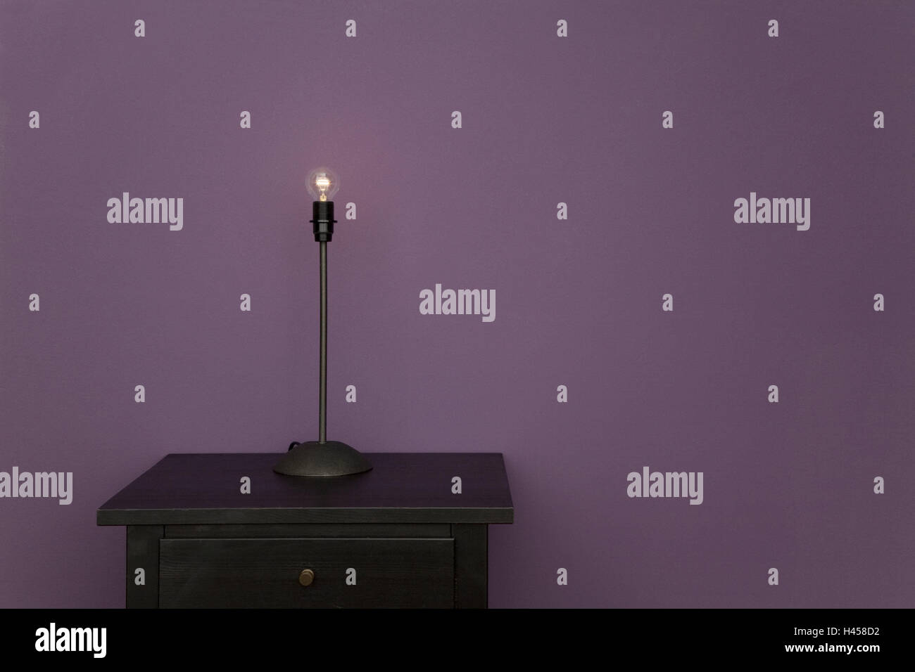Lamp, chest drawers, light bulb, energy, shine, light, mauve, brightly ...