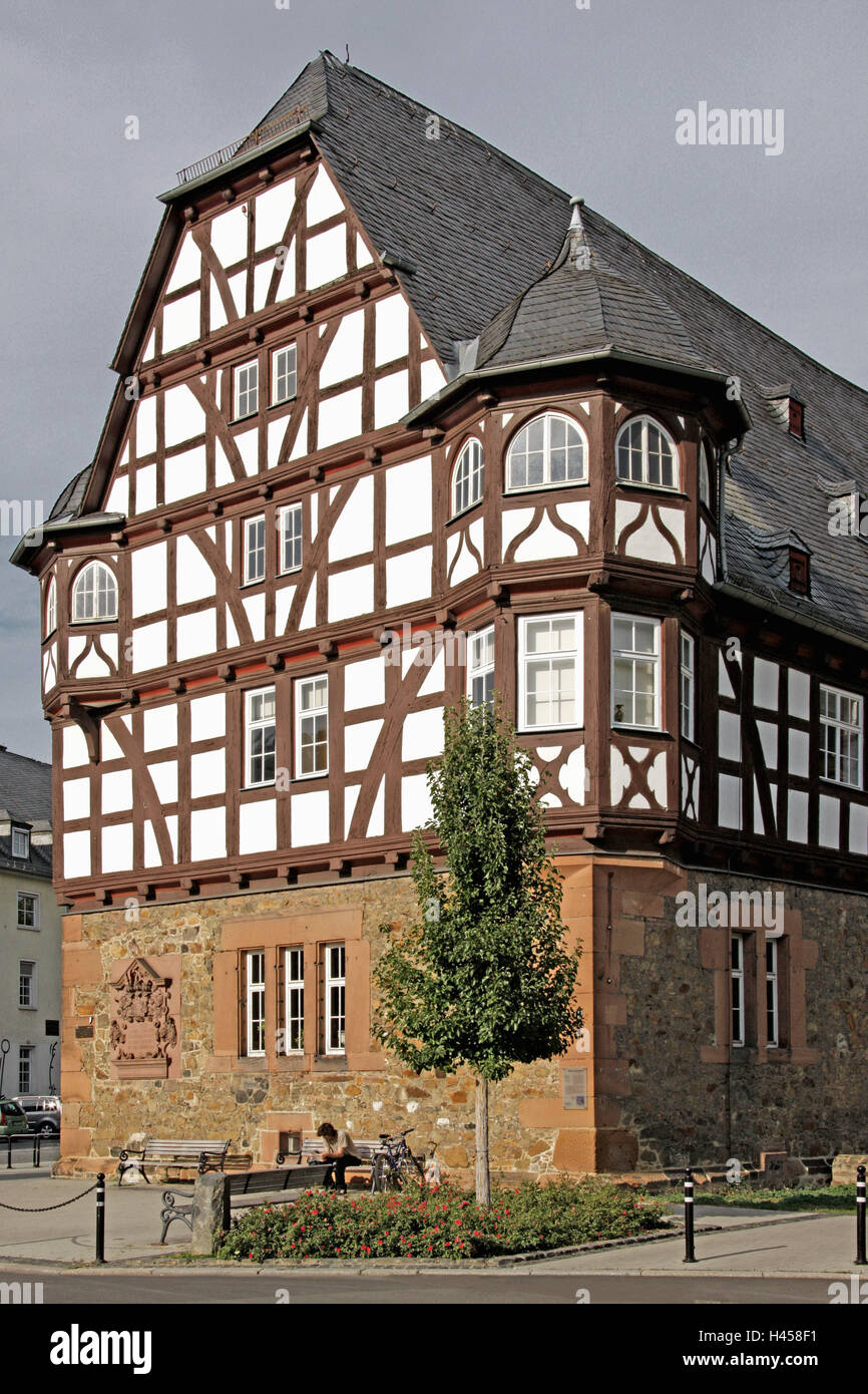 Germany, Hessen, Giessen, new castle, outside, lock, building ...