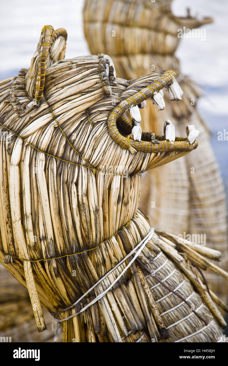 Totora boat, South America, Peru, Titicacasee, Titicaca lake, Totora ...