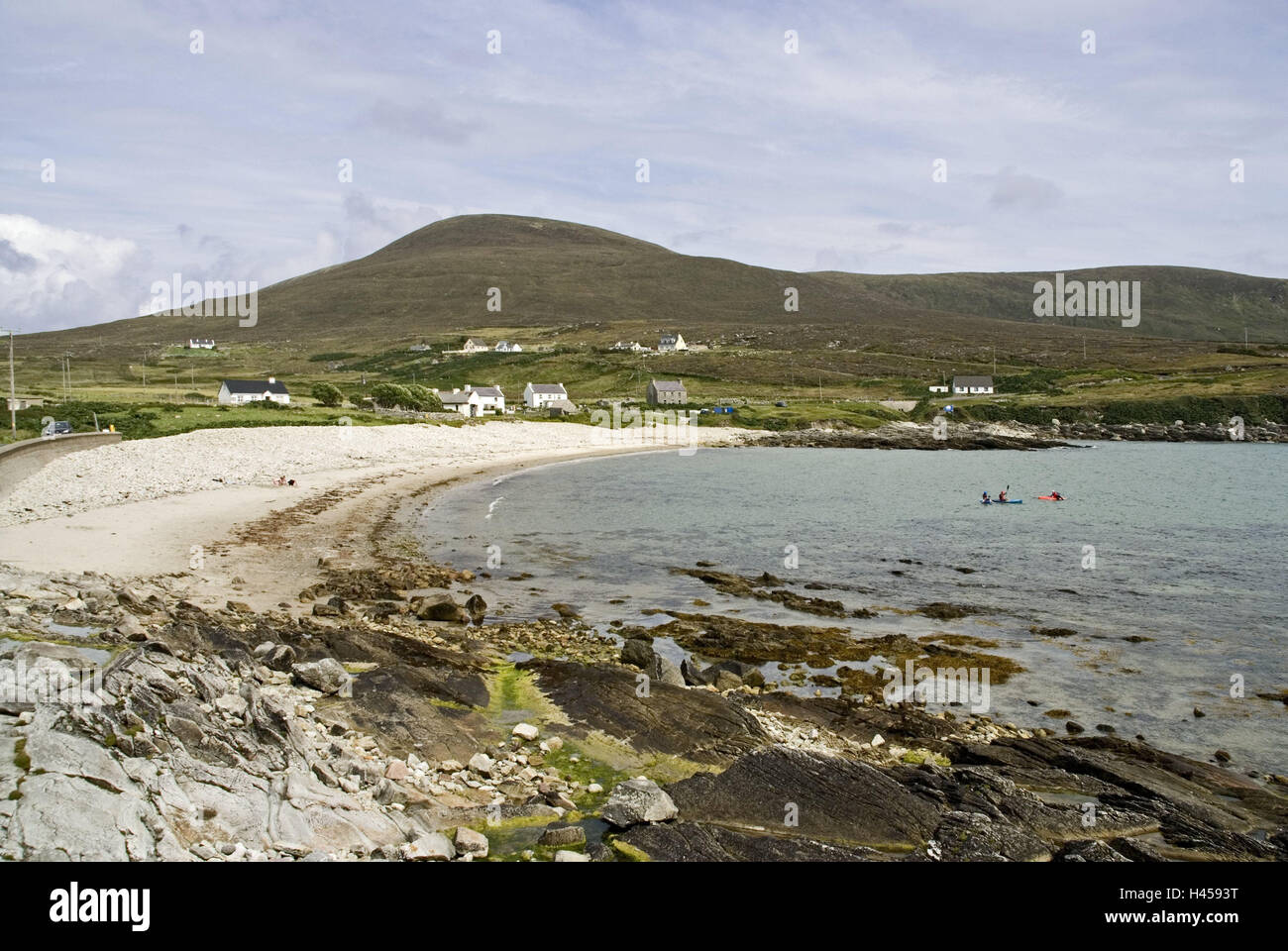 Ireland, Achilles Iceland, Dumha Eige, beach, sea, tourist, houses ...