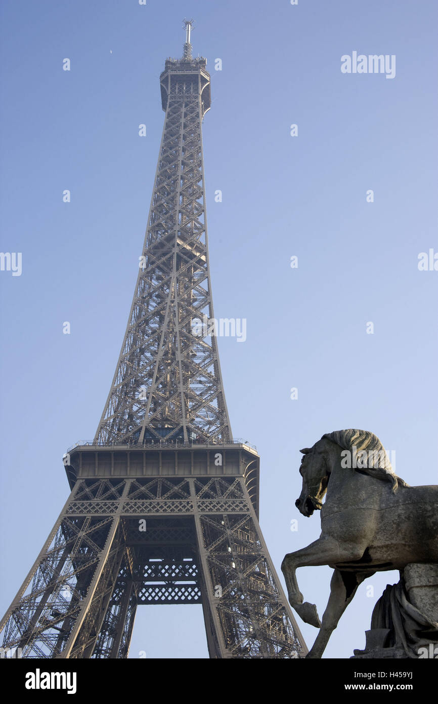 Iena bridge, bridge figure, Eiffel Tower, Paris, France, detail Stock ...