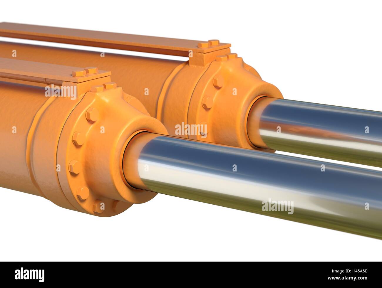 machine piston hydraulic system industrial isolated 3d illustration ...