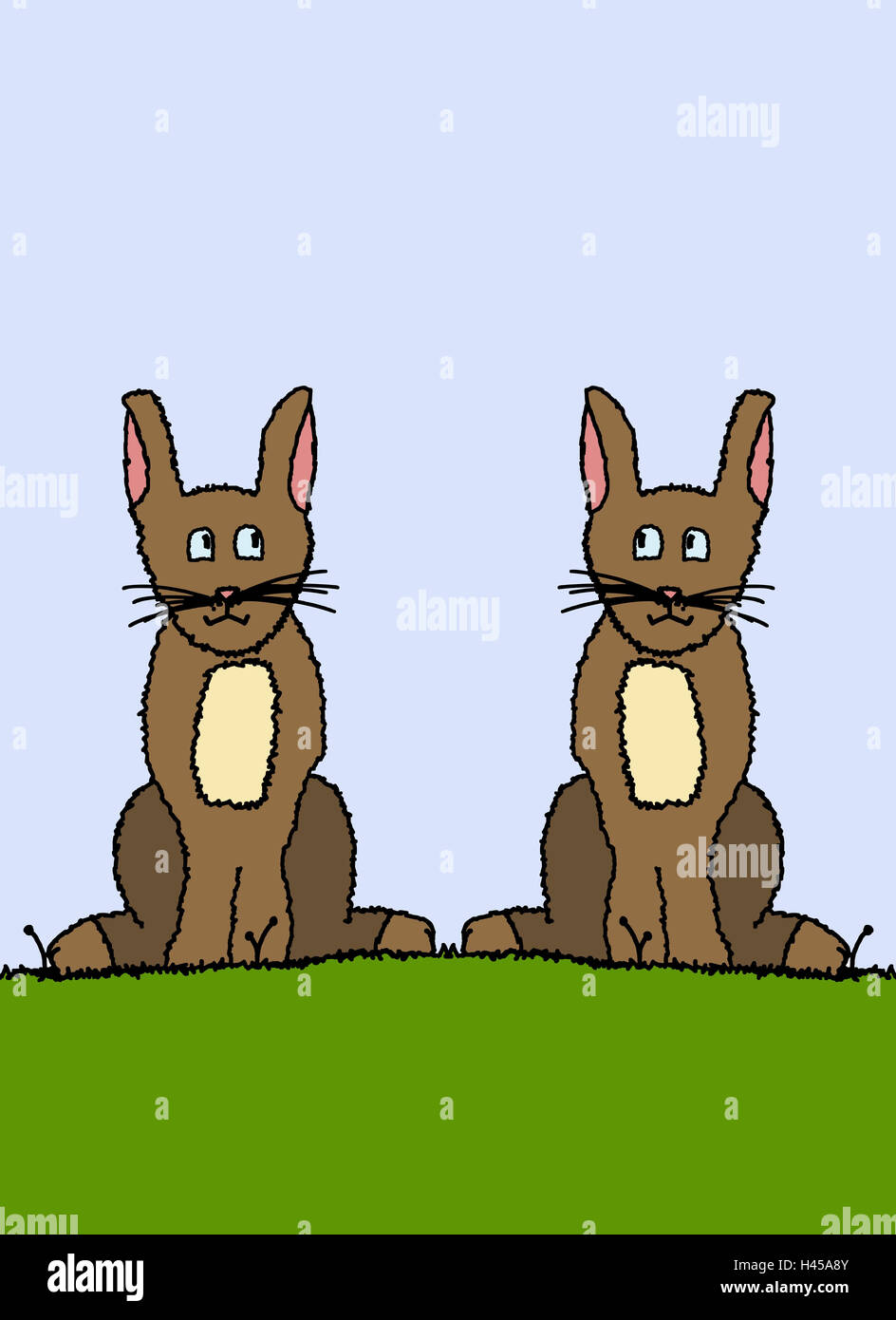 Hares, illustration, cut out Stock Photo - Alamy