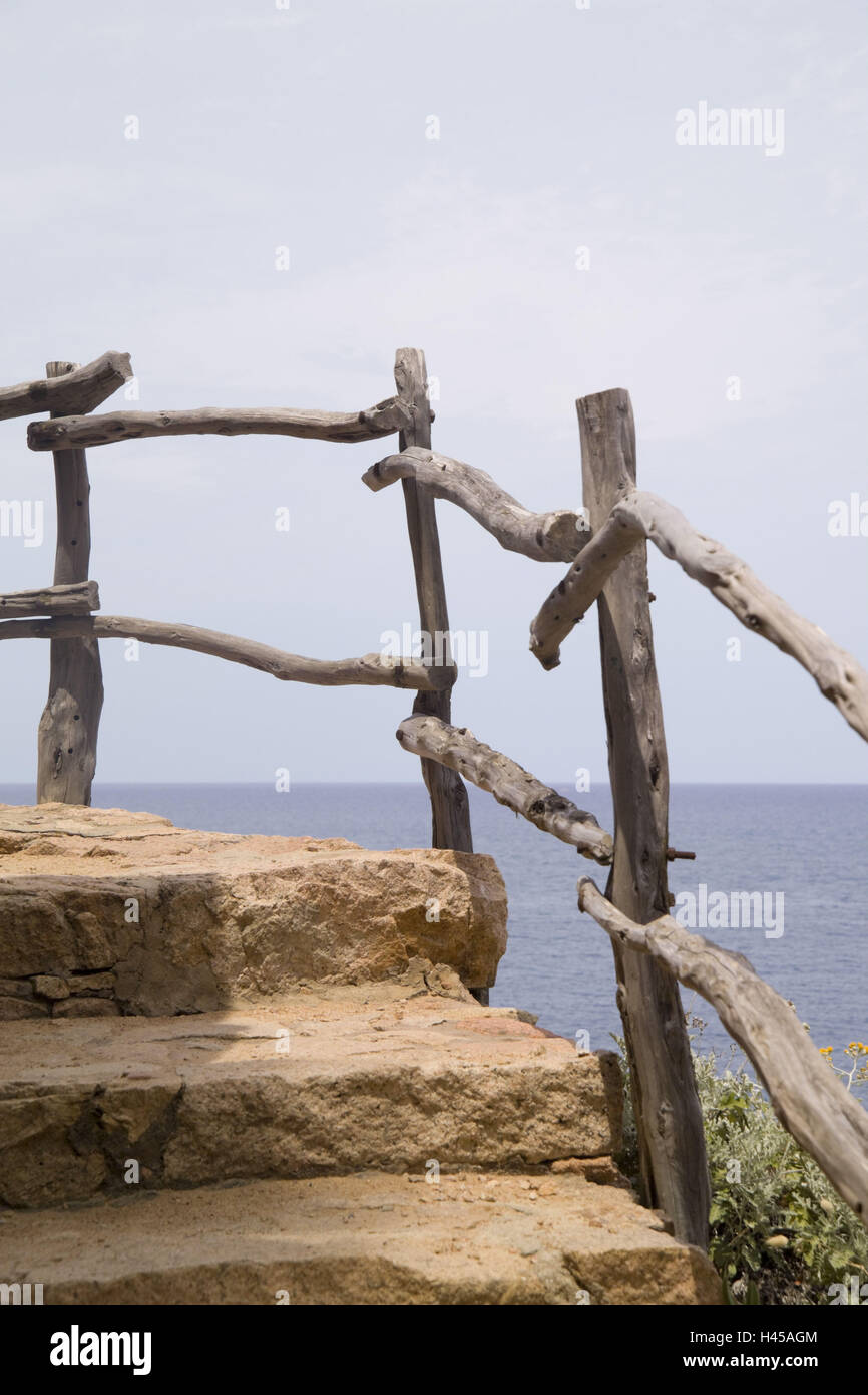 Italy, Sardinia, 'Costa Paradiso', stairs, railing, detail Stock Photo ...