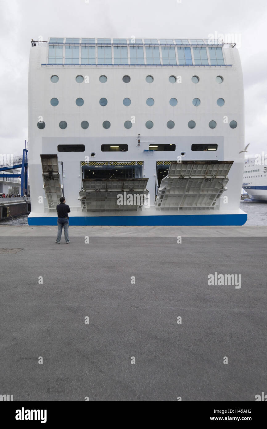Italy, Genoa, harbour, ferry Stock Photo - Alamy