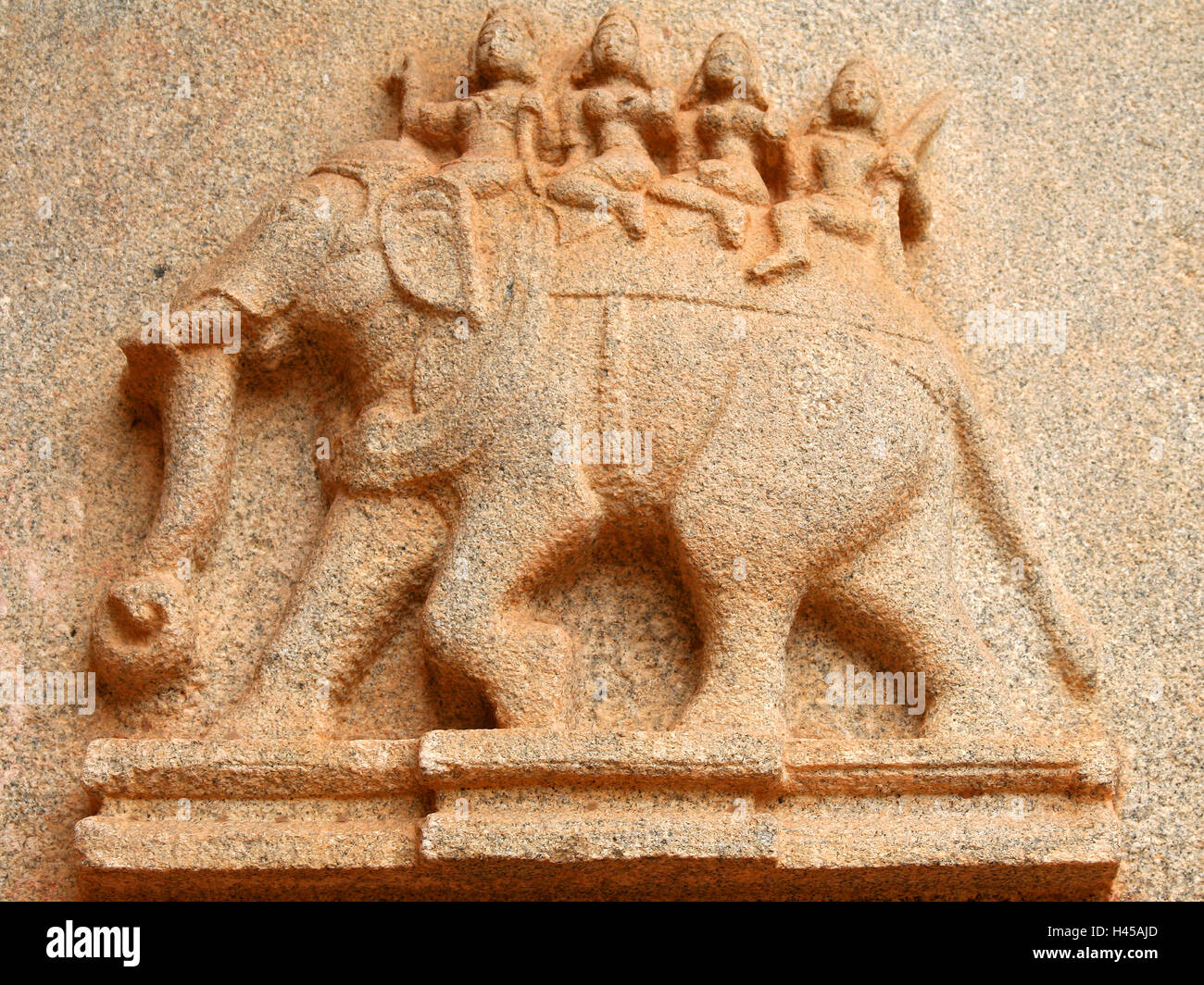 Ancient bas-relief in the temple in Hampi, Karnataka, India Stock Photo ...