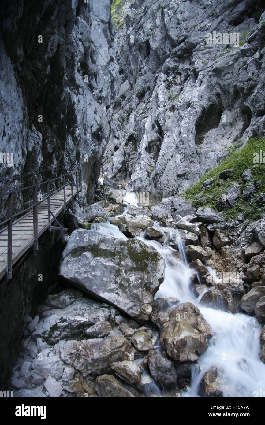 Germany, Upper Bavaria, Grainau, Höllental gorge, mountain nature ...