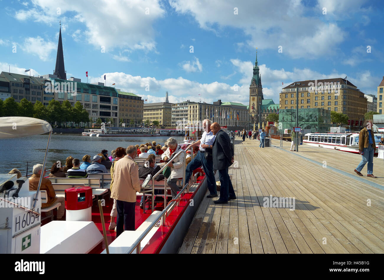 Germany, Hamburg, the Inner Alster, tourist, excursion boat Stock Photo ...