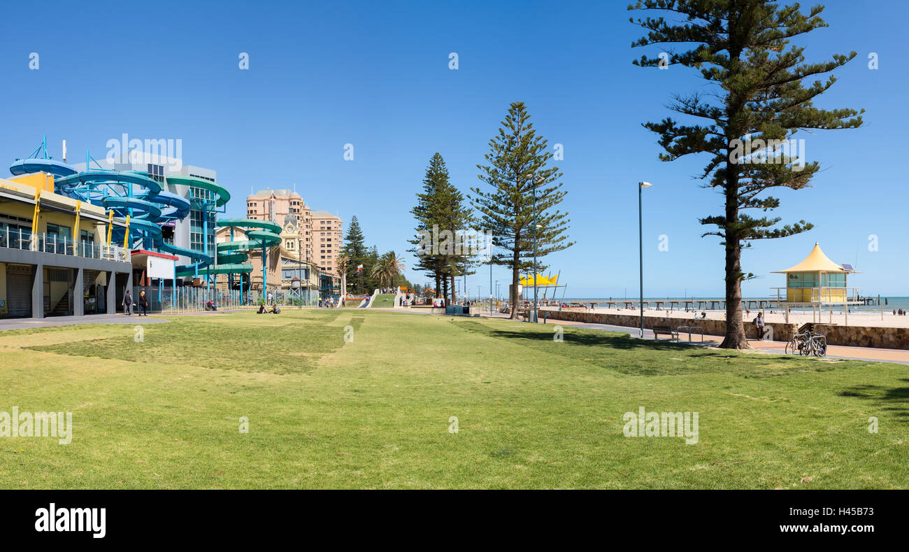 A park at Glenelg, Adelaide. South Australia's most popular seaside ...