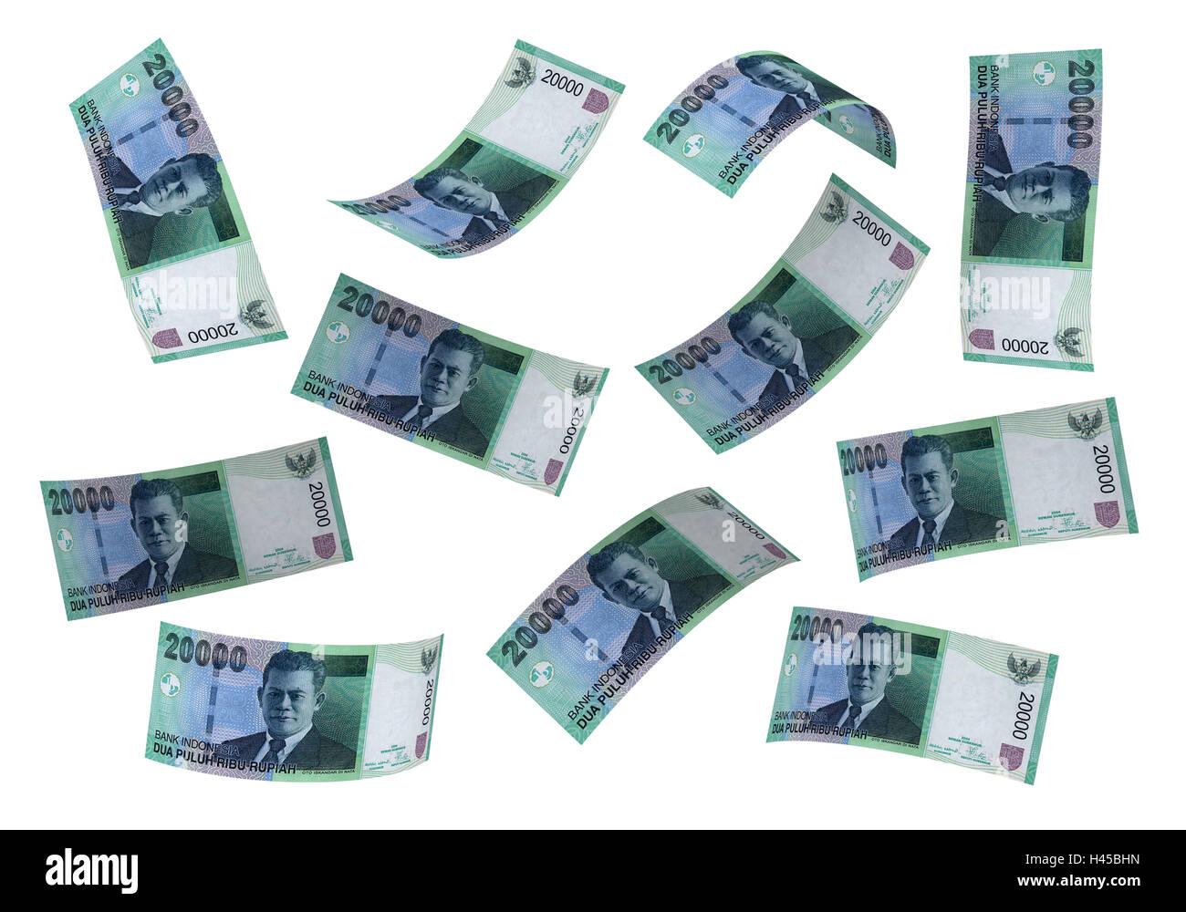 3D Indonesian rupiah money white background Stock Photo - Alamy
