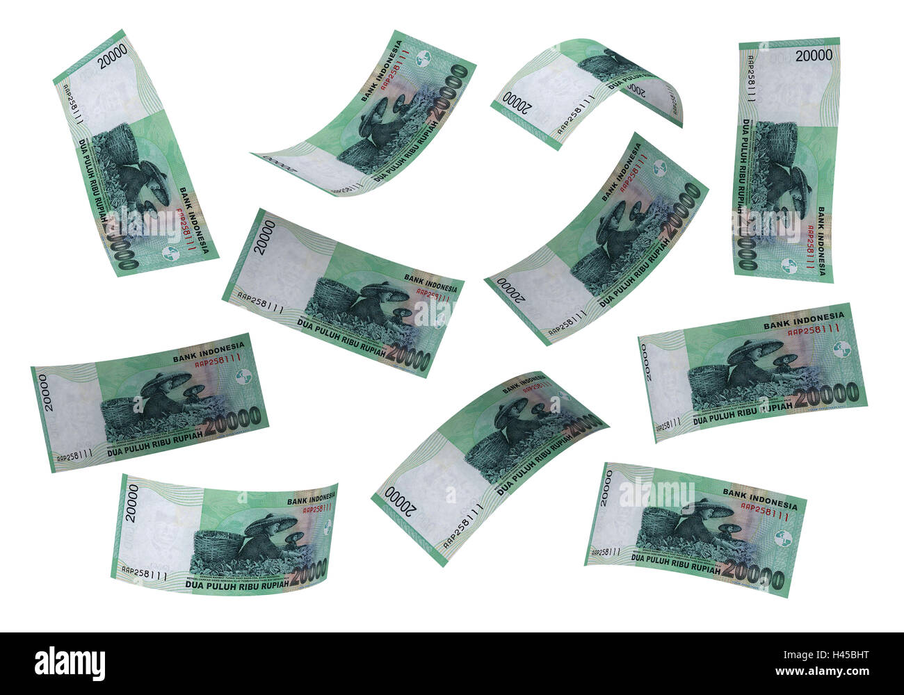 3D Indonesian rupiah money white background Stock Photo - Alamy