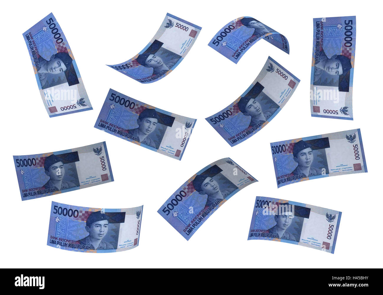 3D Indonesian rupiah money white background Stock Photo - Alamy