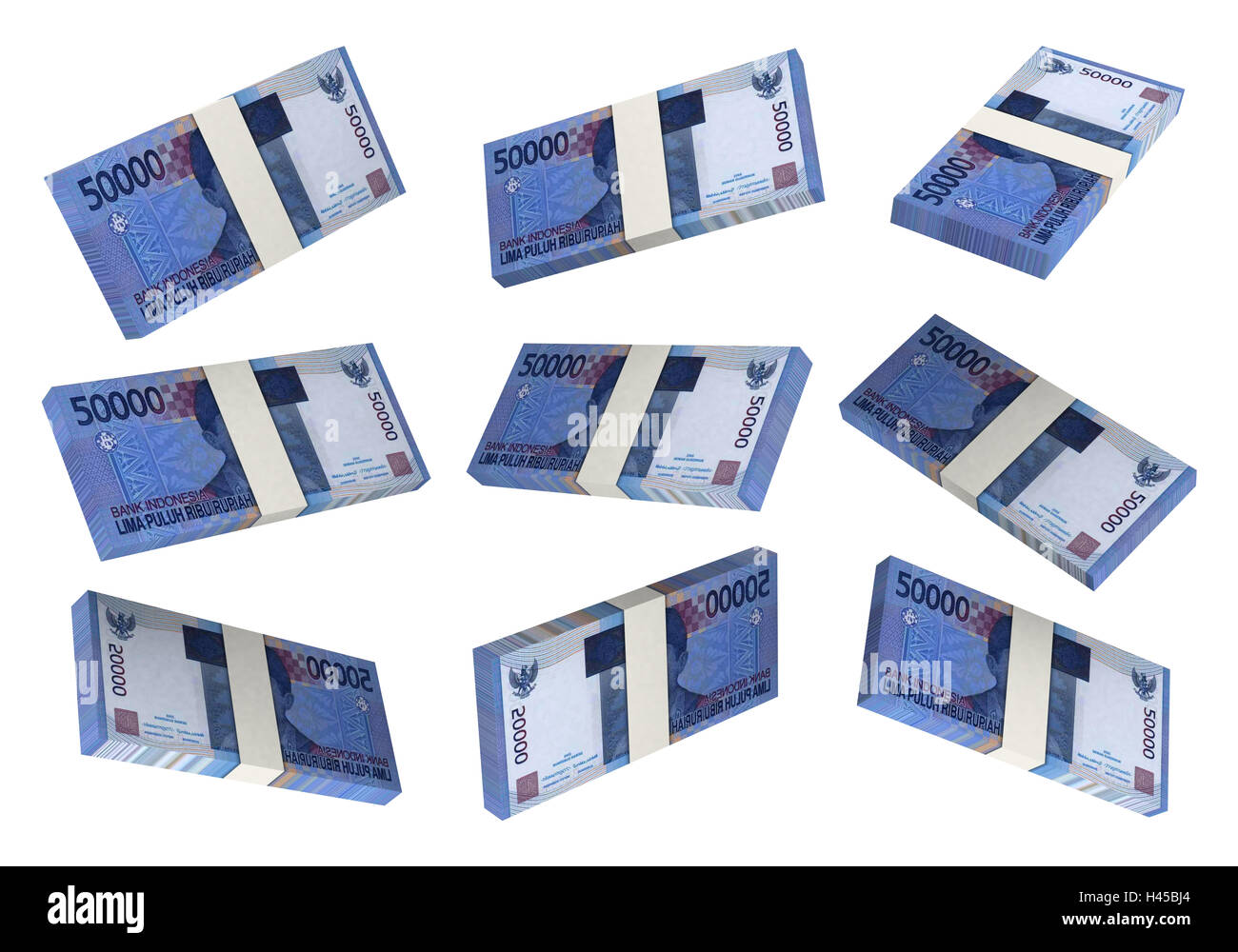 3D Indonesian rupiah money white background Stock Photo - Alamy