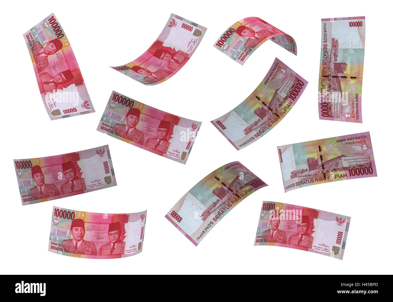 3D Indonesian rupiah money white background Stock Photo - Alamy