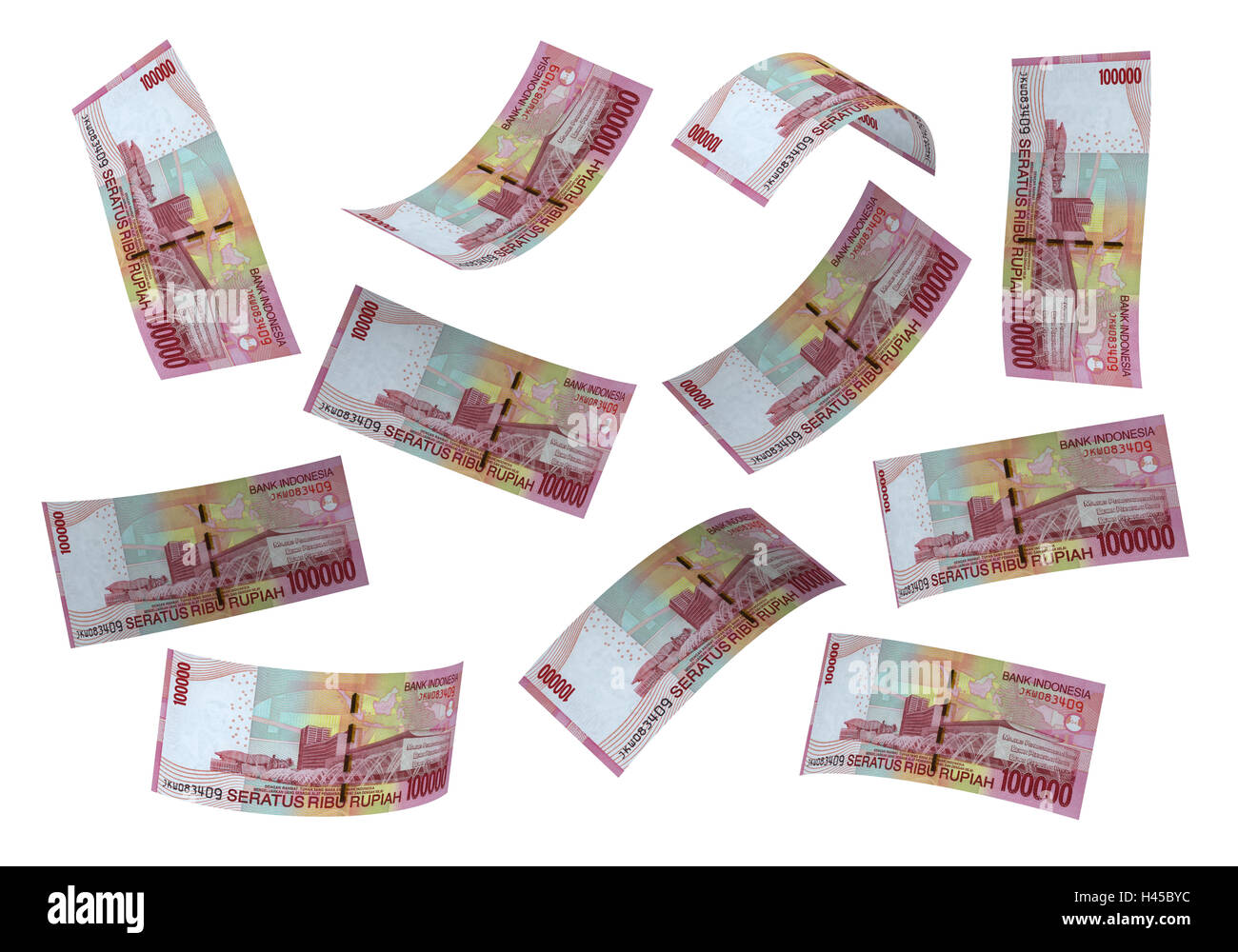 3D Indonesian rupiah money white background Stock Photo - Alamy