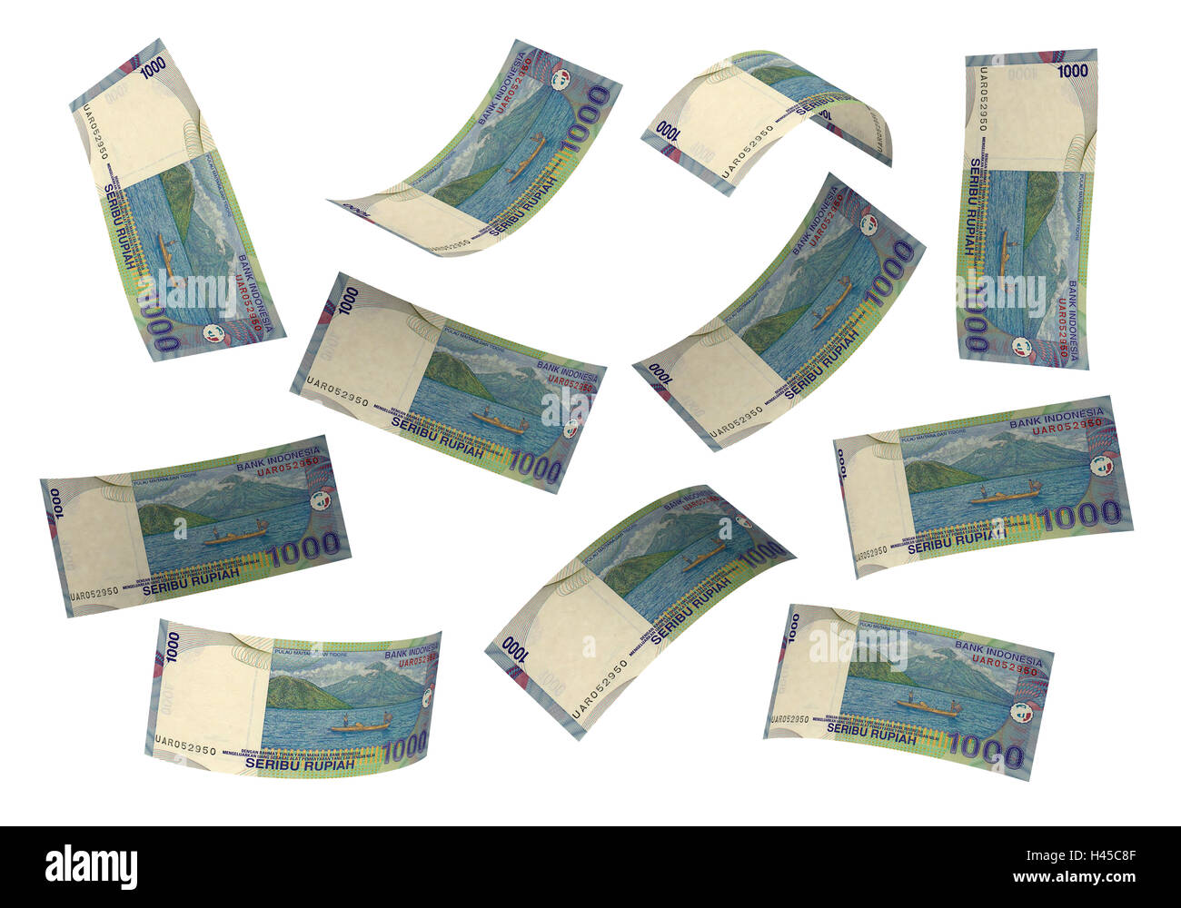 3D Indonesian rupiah money white background Stock Photo - Alamy