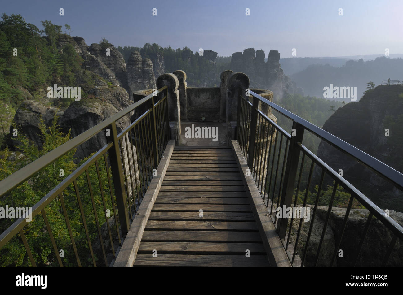 Bastei, bridge, view, Saxon Switzerland National Park, Saxony, Germany ...