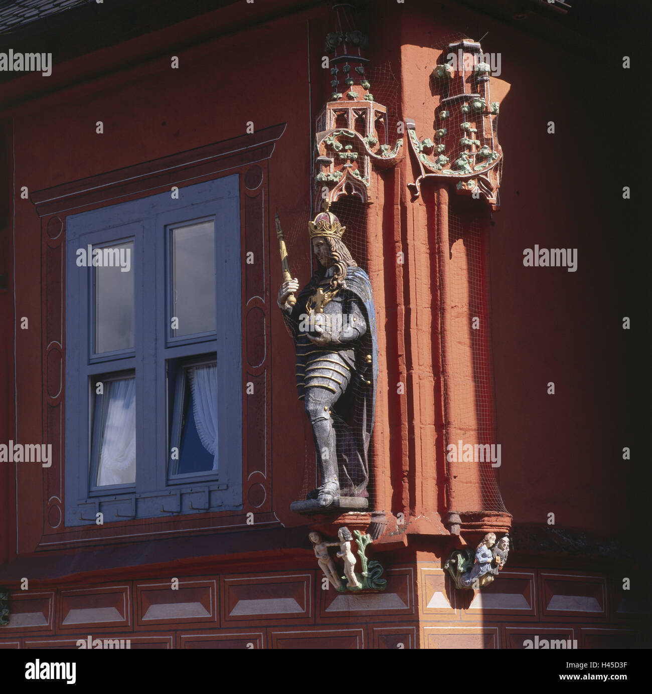 Germany, Lower Saxony, Goslar, hotel Kaiserworth, facade, red, detail ...