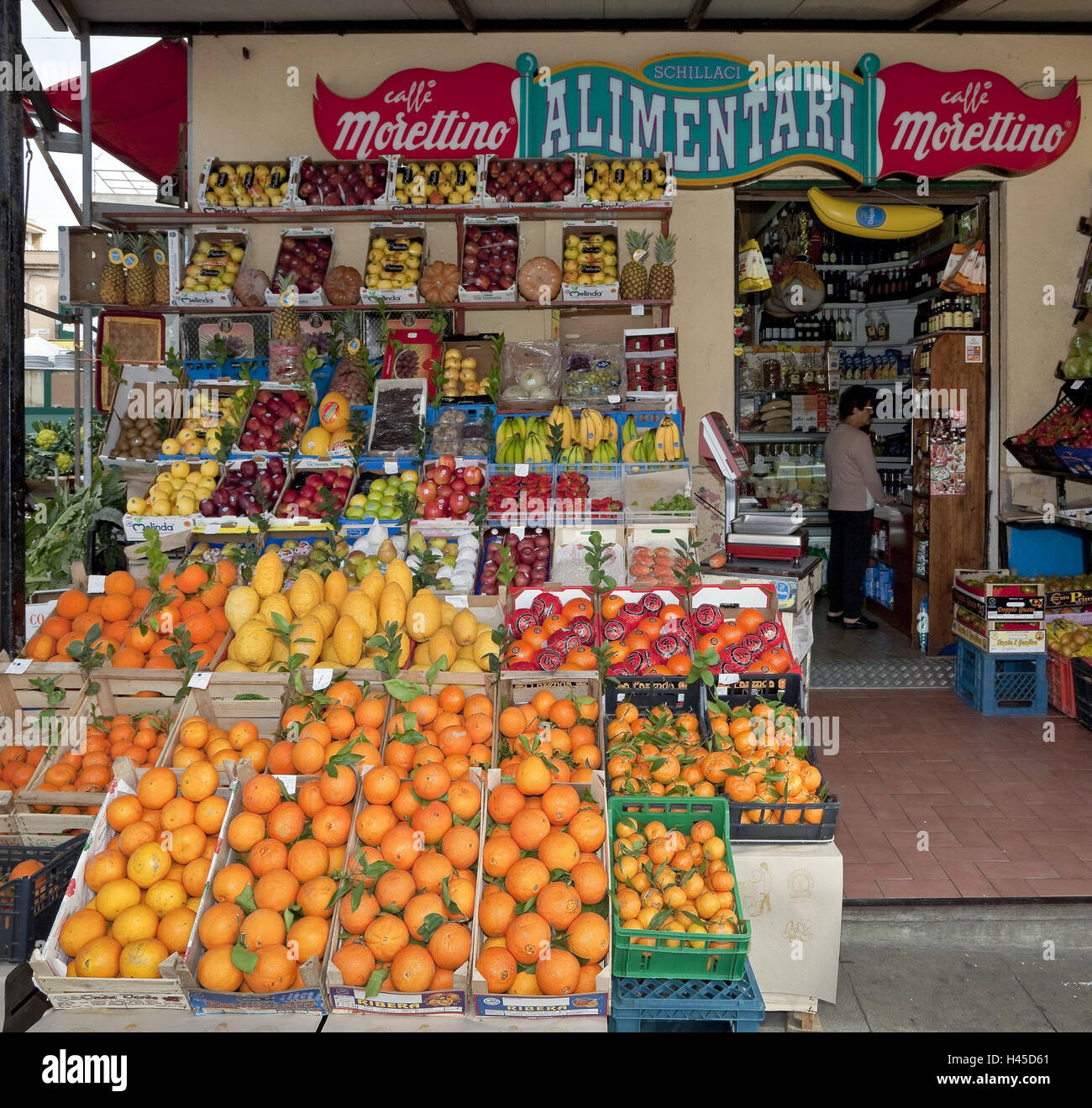 Italy, island Sicily, Mondello, fruit business, Europe, Southern ...