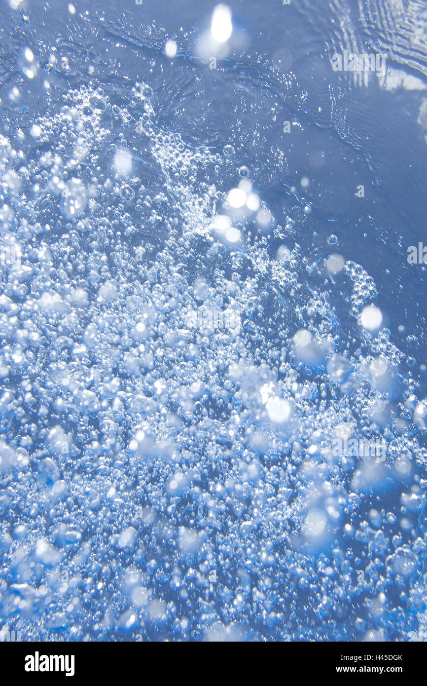 Water, air bubbles, blue, surface, blisters, air, H2O, O2, bubbles ...