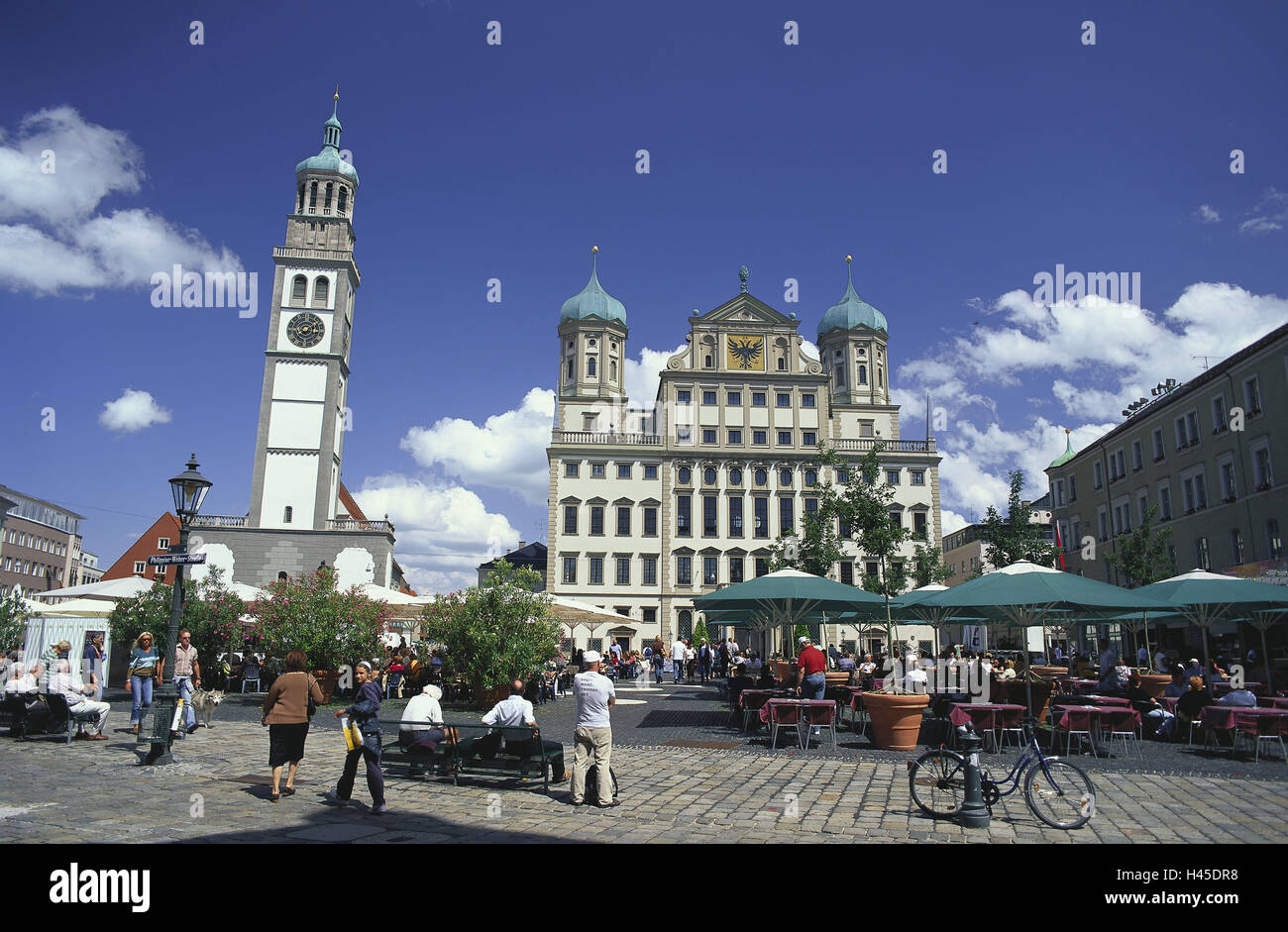 Germany, Bavaria, Augsburg, city hall square, Swabian, space ...