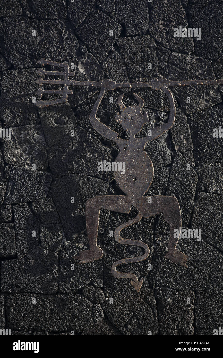 Spain, the Canaries, island Lanzarote, National Park Timanfaya, symbol ...