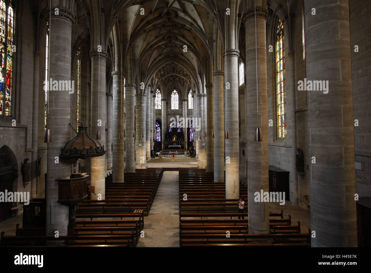 Germany, Baden-Wurttemberg, Swabian Gmünd, holy cross Münster, interior view, east nightmare ...