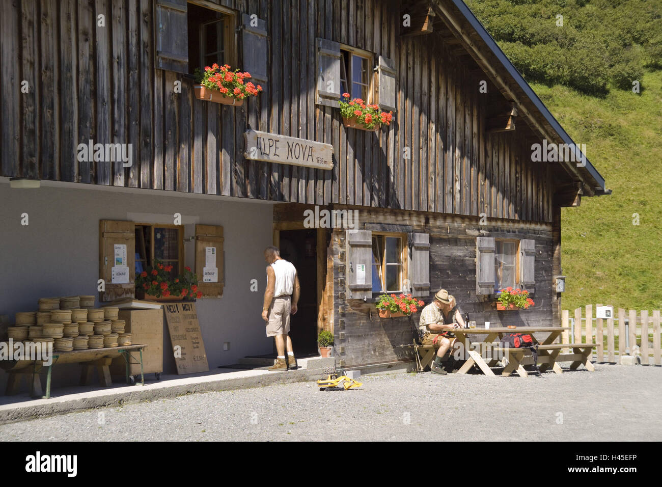 Austria, Montafon, alp, nightmares Nova, terrace, tourist Stock Photo ...