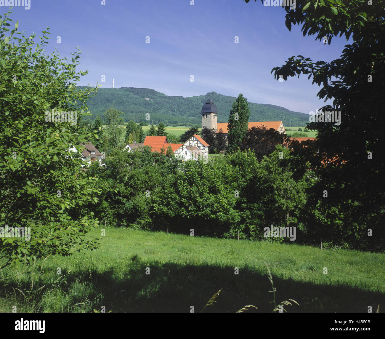 Germany, Hessen, Germerode, local view, minster, Europe, scenery ...