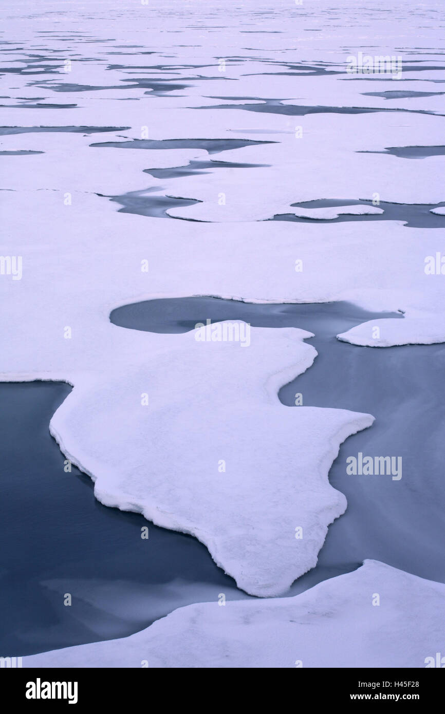 Arctic ocean, pack ice, glaze pool, only editorially, Mau Reportage ...