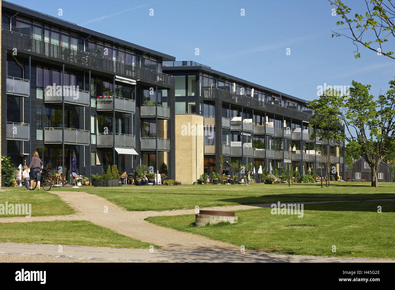 Denmark, Copenhagen, family residential complex, dwelling houses Stock ...