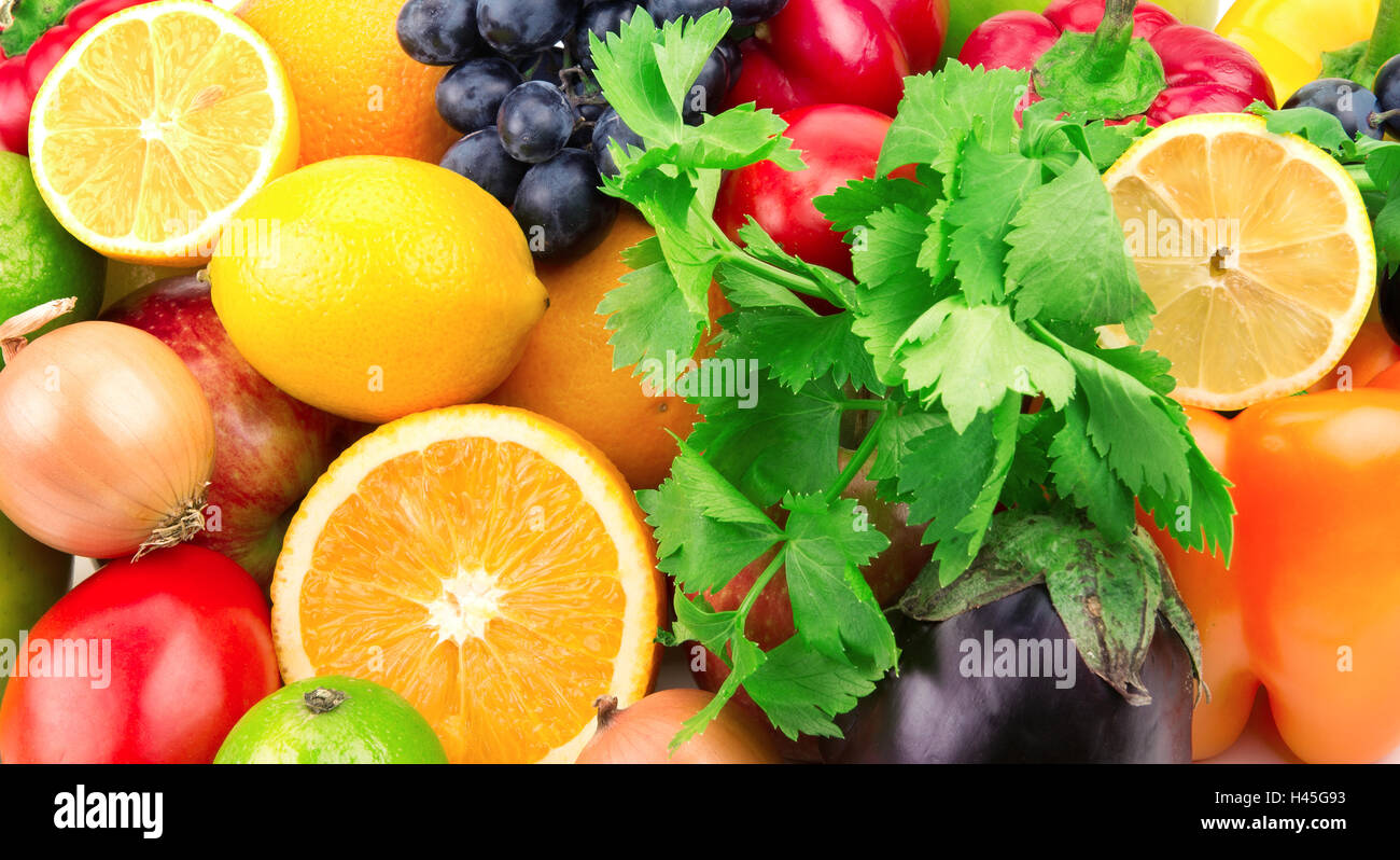 bright background of fresh fruits and vegetables Stock Photo - Alamy